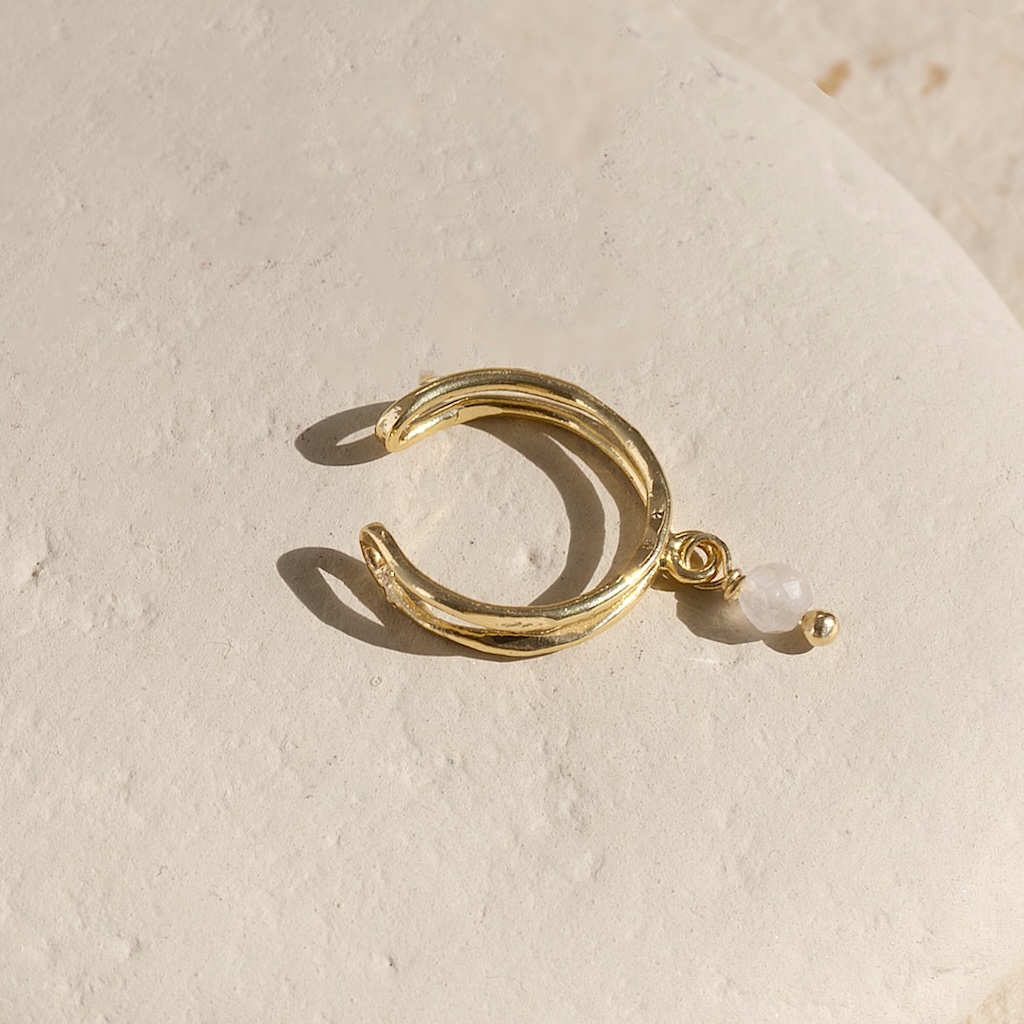 Rozenkwarts ear cuff Gemstone - Happinez